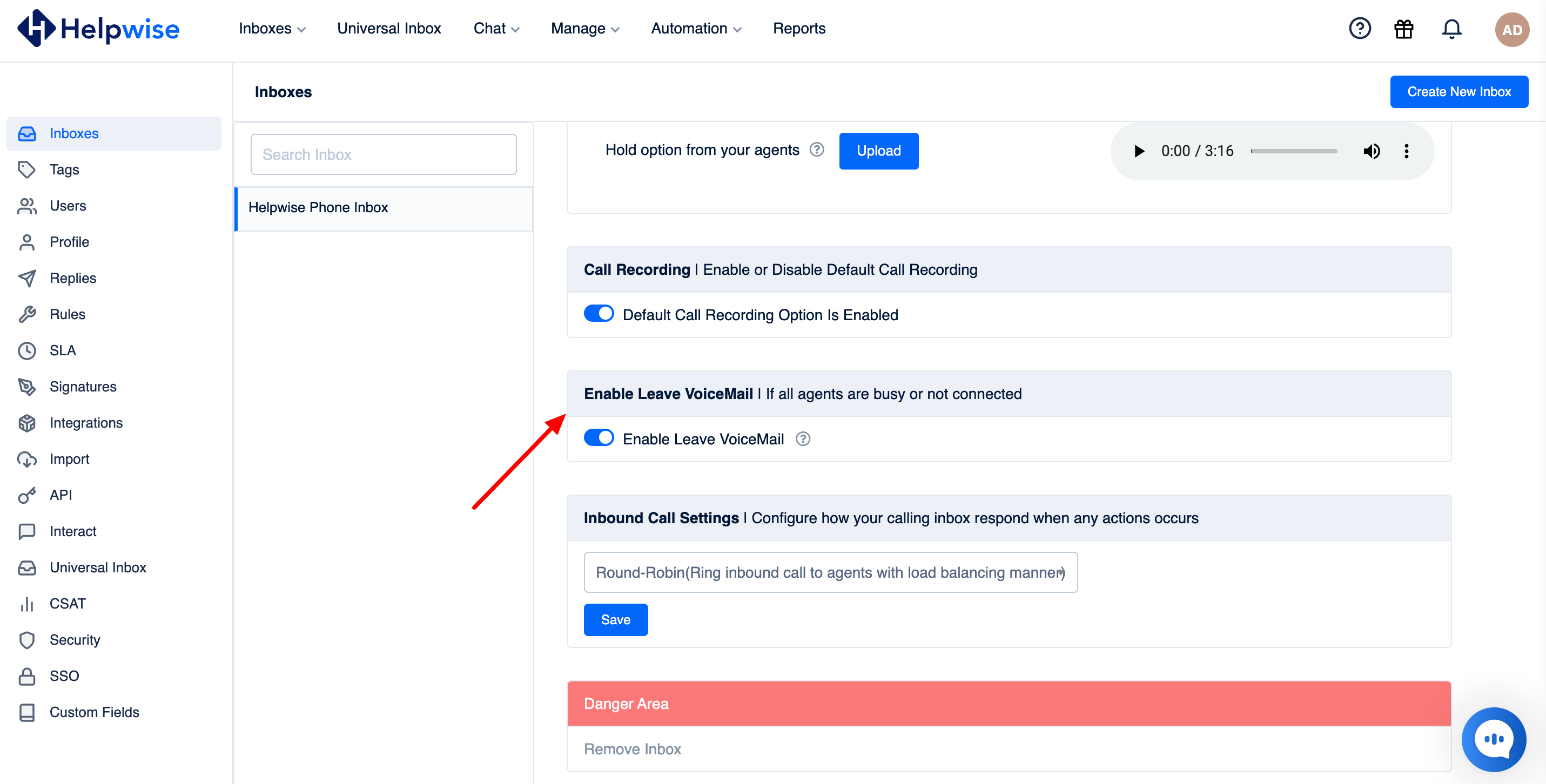 Phone Inbox: Features