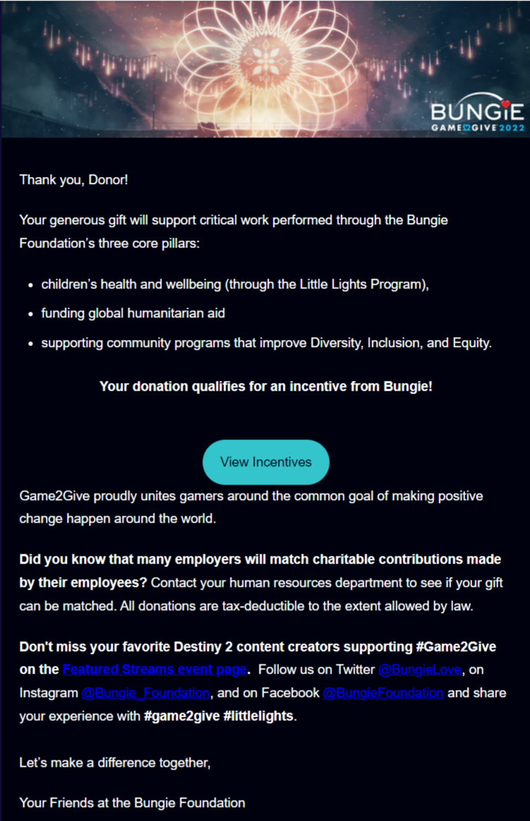 How do I redeem my Destiny 2 Items after donating? – Bungie Foundation